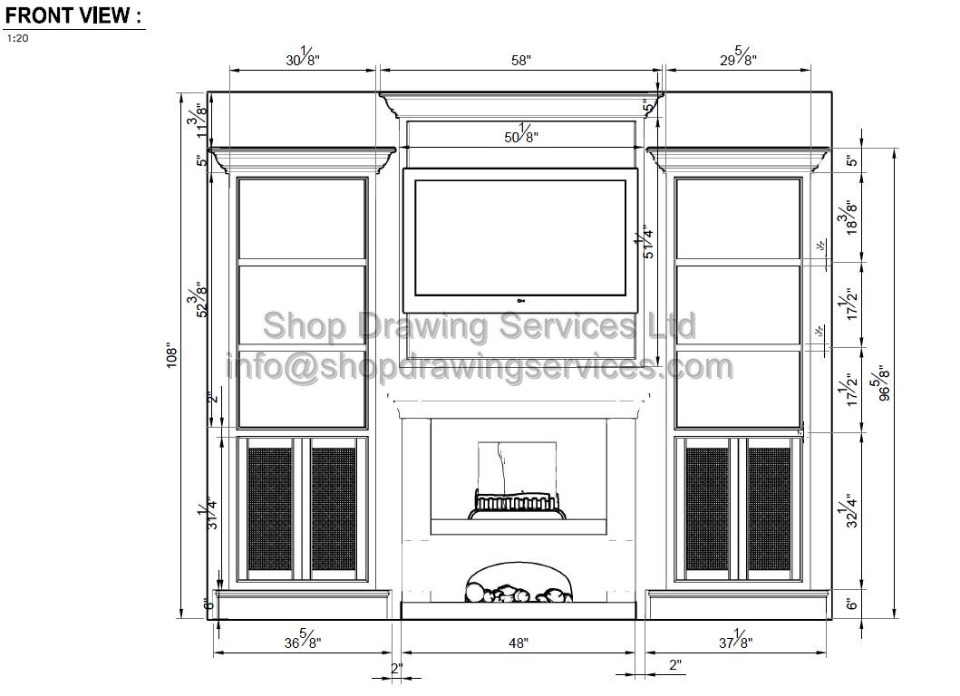 Built-in Fireplace Shop Drawings