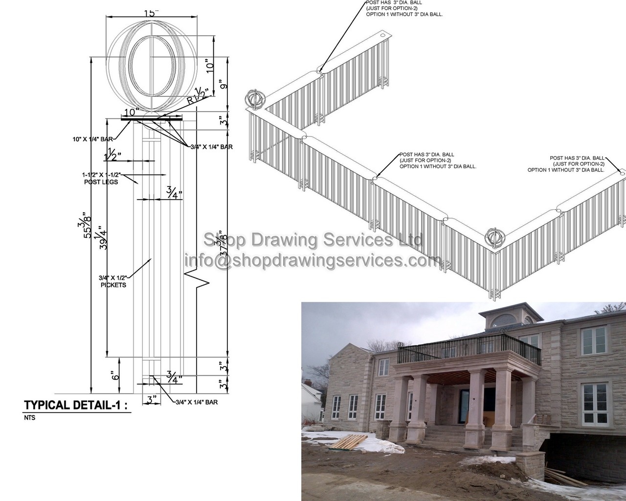 custom railing illustrations