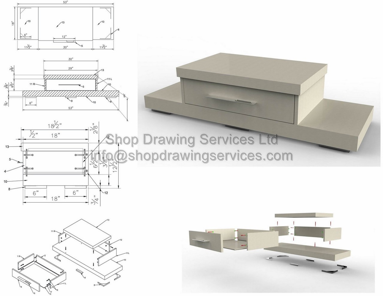 Designer Millwork Shop Drawings