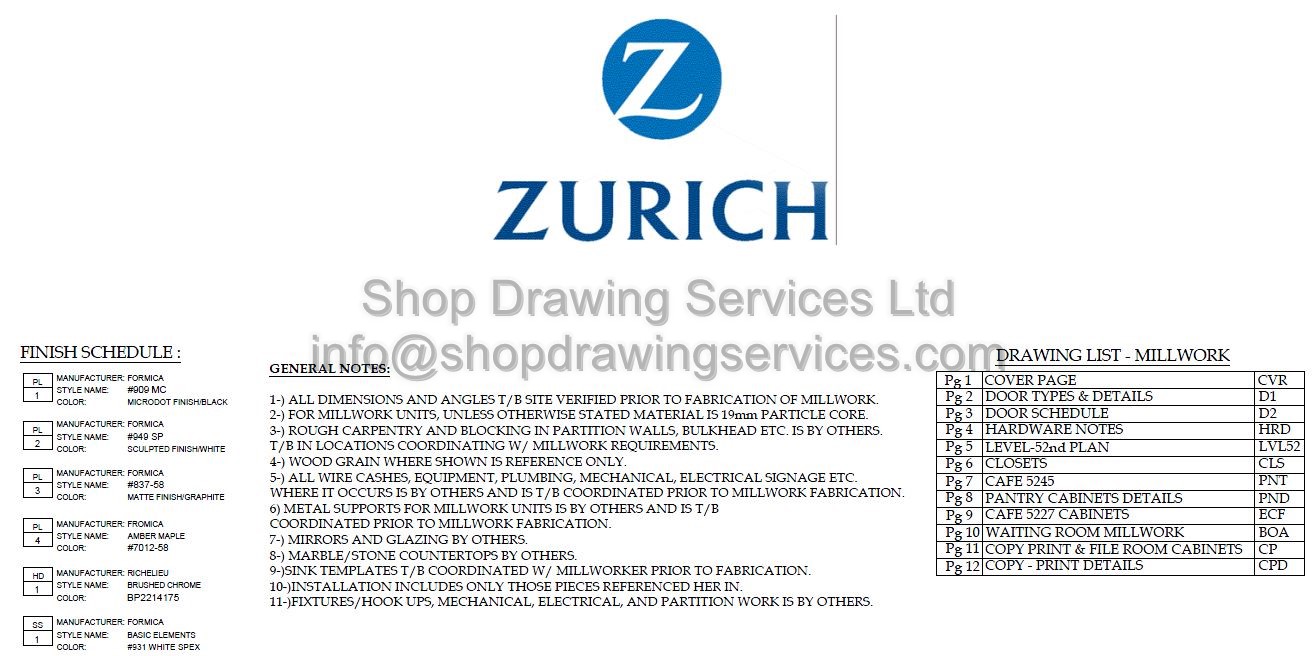 Millwork Commercial Shop Drawings