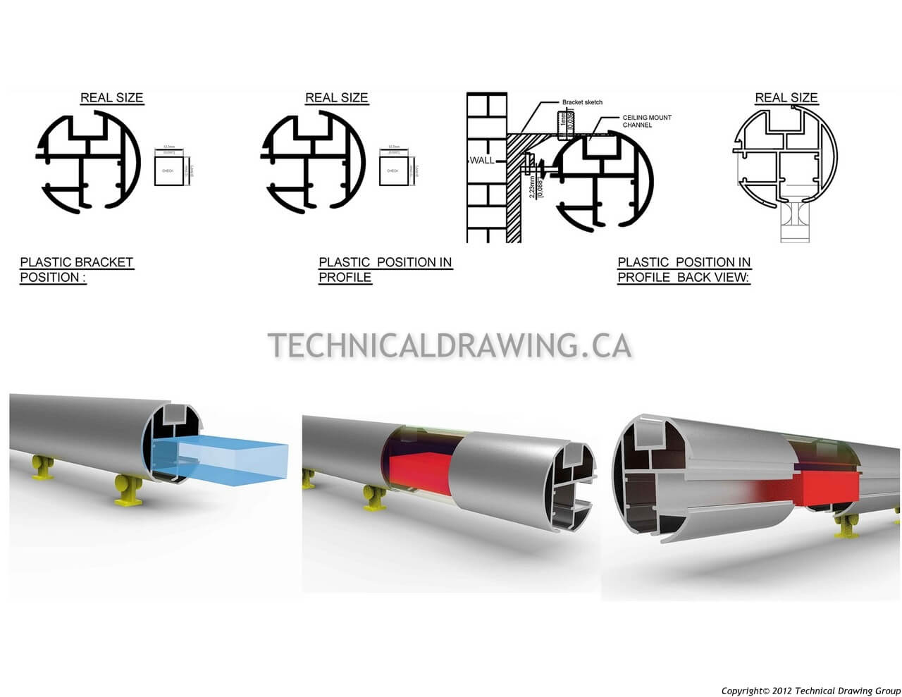 Aluminum Extrusion Illustration Drawings