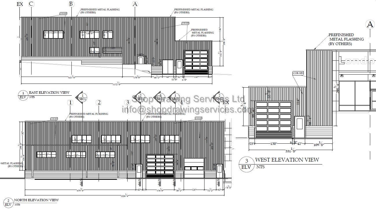 metal wall cladding shop drawings