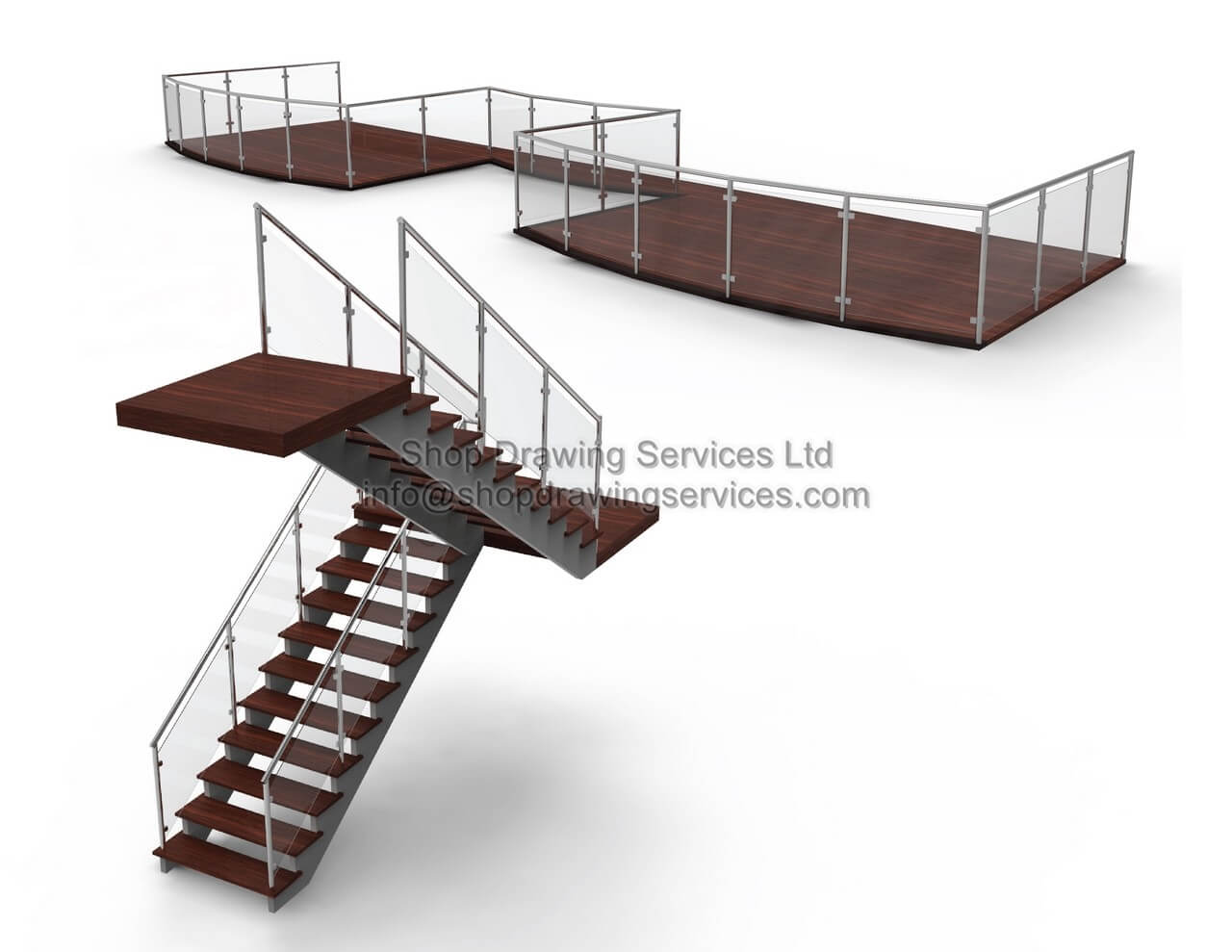 stainless steel glass railing shop drawings
